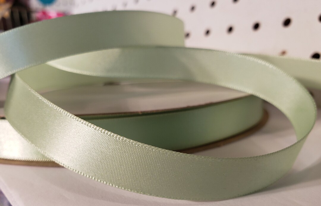 5/8" X 10 Yds Mint Green Satin Ribbon DIY Wedding Decor Hair Bow Ribbon ...