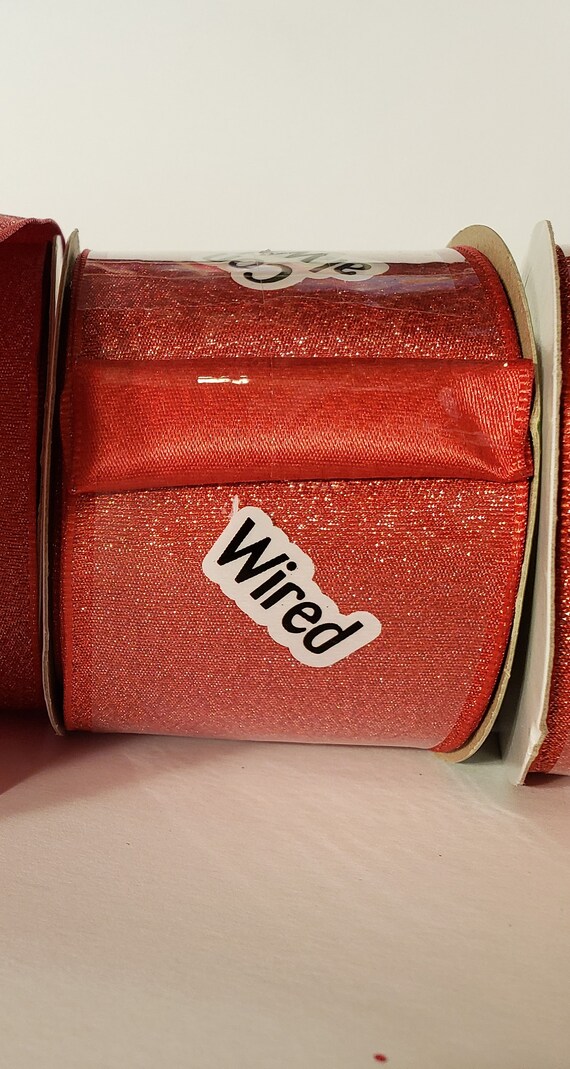 2 1/4 Red Metallic Ribbon 10 Yards 9 Meters Baking Packaging & Wrapping ...