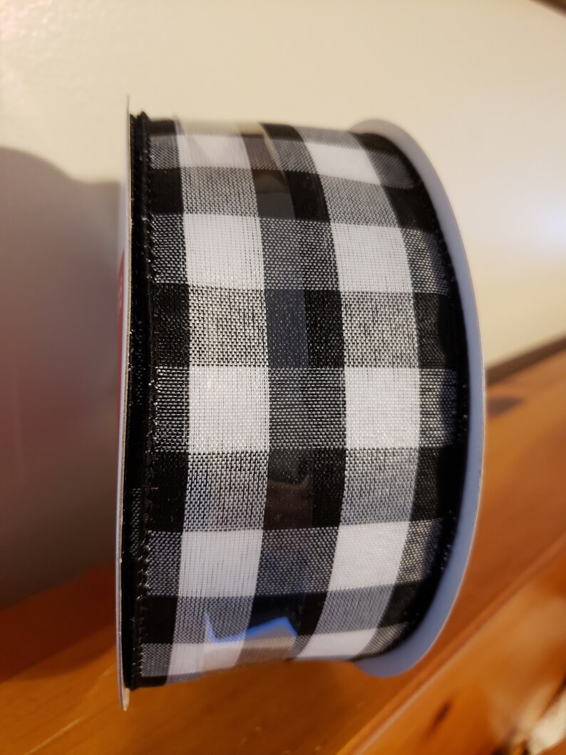 2.5" X 25 Yds Black White Buffalo Check Ribbon DIY Wreaths Buffalo ...