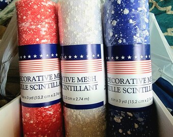 6 Inch X 3 Yds Snowball Deco Mesh for Wreaths White Snow Mesh Snow ...