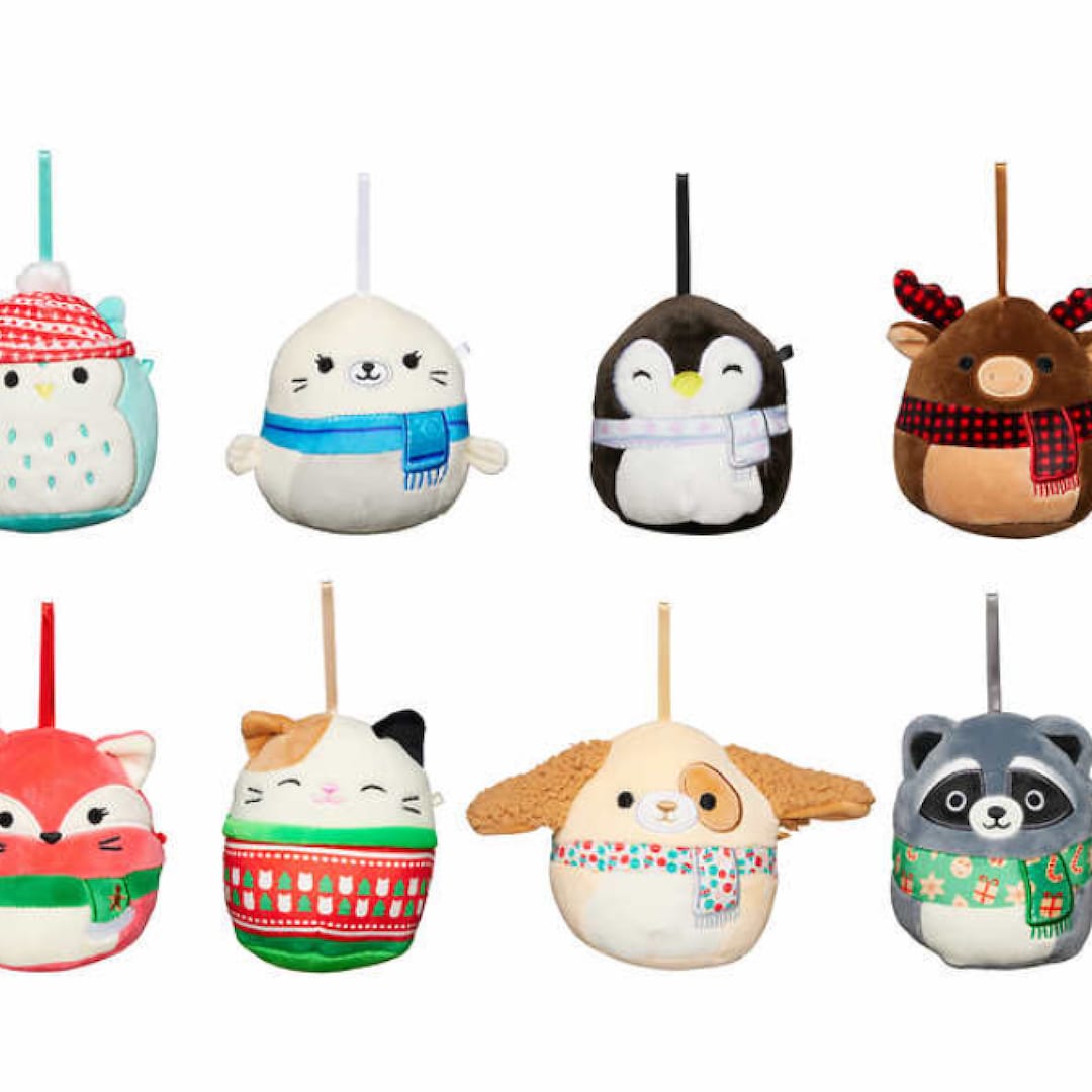 Squish 4" Christmas Ornaments 2023 Winter Set of 8 Plush Wreath ...