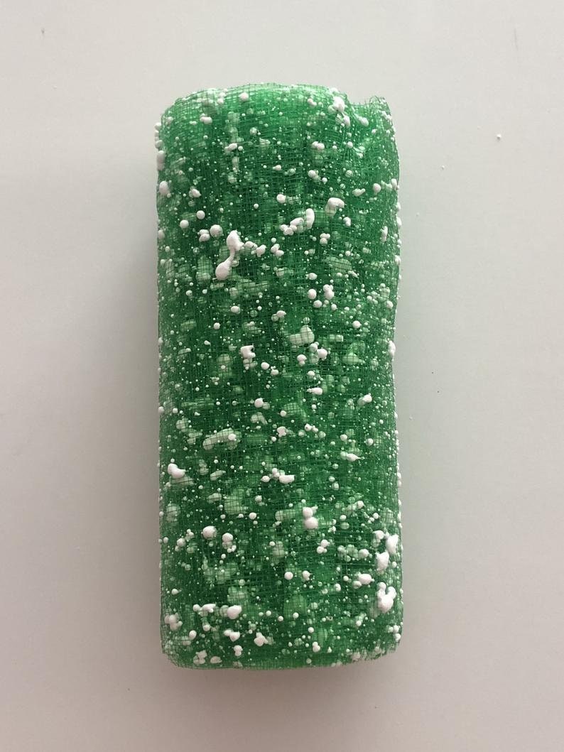 6 Inch X 3 Yds Snowball Deco Mesh for Wreaths White Snow Mesh Snow ...