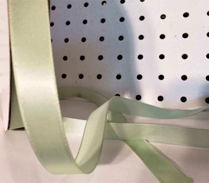 5/8" X 10 Yds Mint Green Satin Ribbon DIY Wedding Decor Hair Bow Ribbon ...