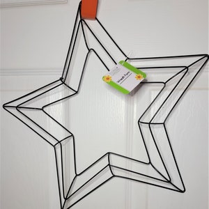 Star Wreath Form Metal Frame Wire DIY Deco Mesh Burlap Door Wreath ...