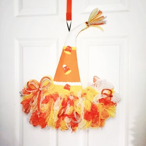 Candy Corn Witch Hat Wreath Fall Autumn Cute Halloween Thanksgiving ...
