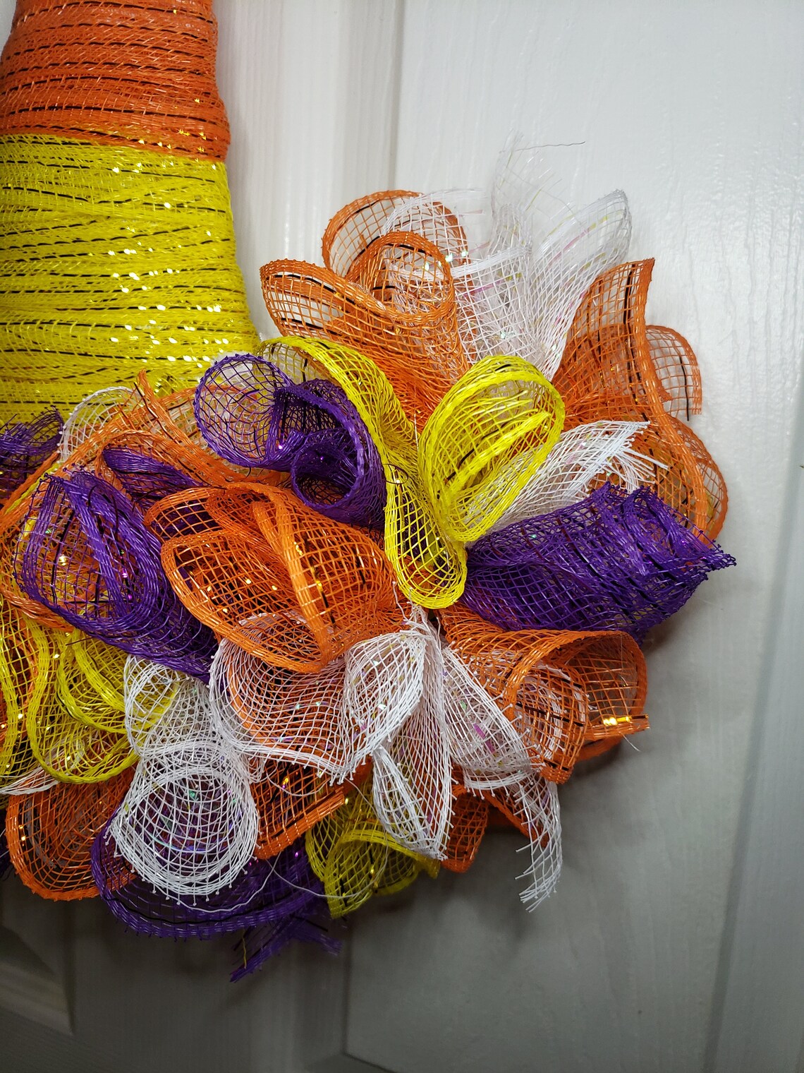 Candy Corn Witch Hat Wreath for Porch Halloween Door Decor - Etsy