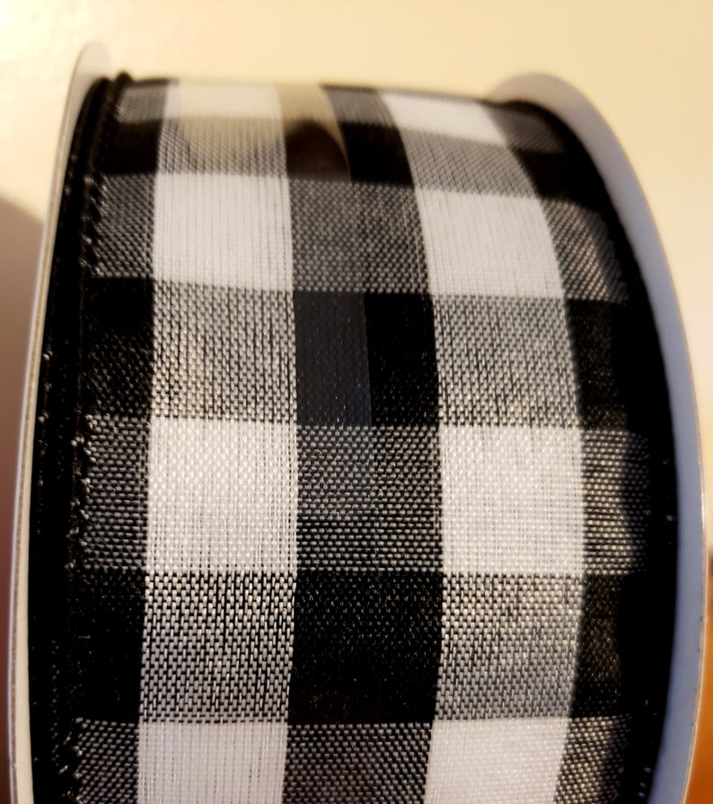 2.5" X 25 Yds Black White Buffalo Check Ribbon DIY Wreaths Buffalo ...