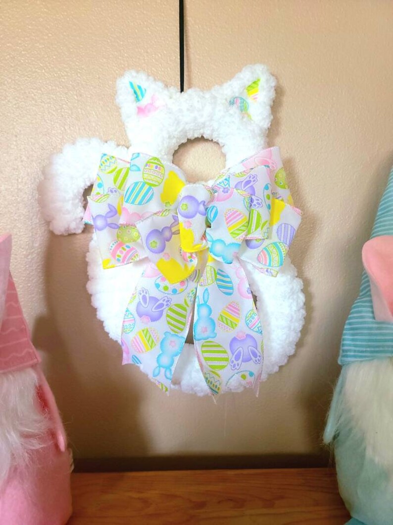 Cat Spring Wreaths for Front Door Easter Cat Door Hanger Cat - Etsy