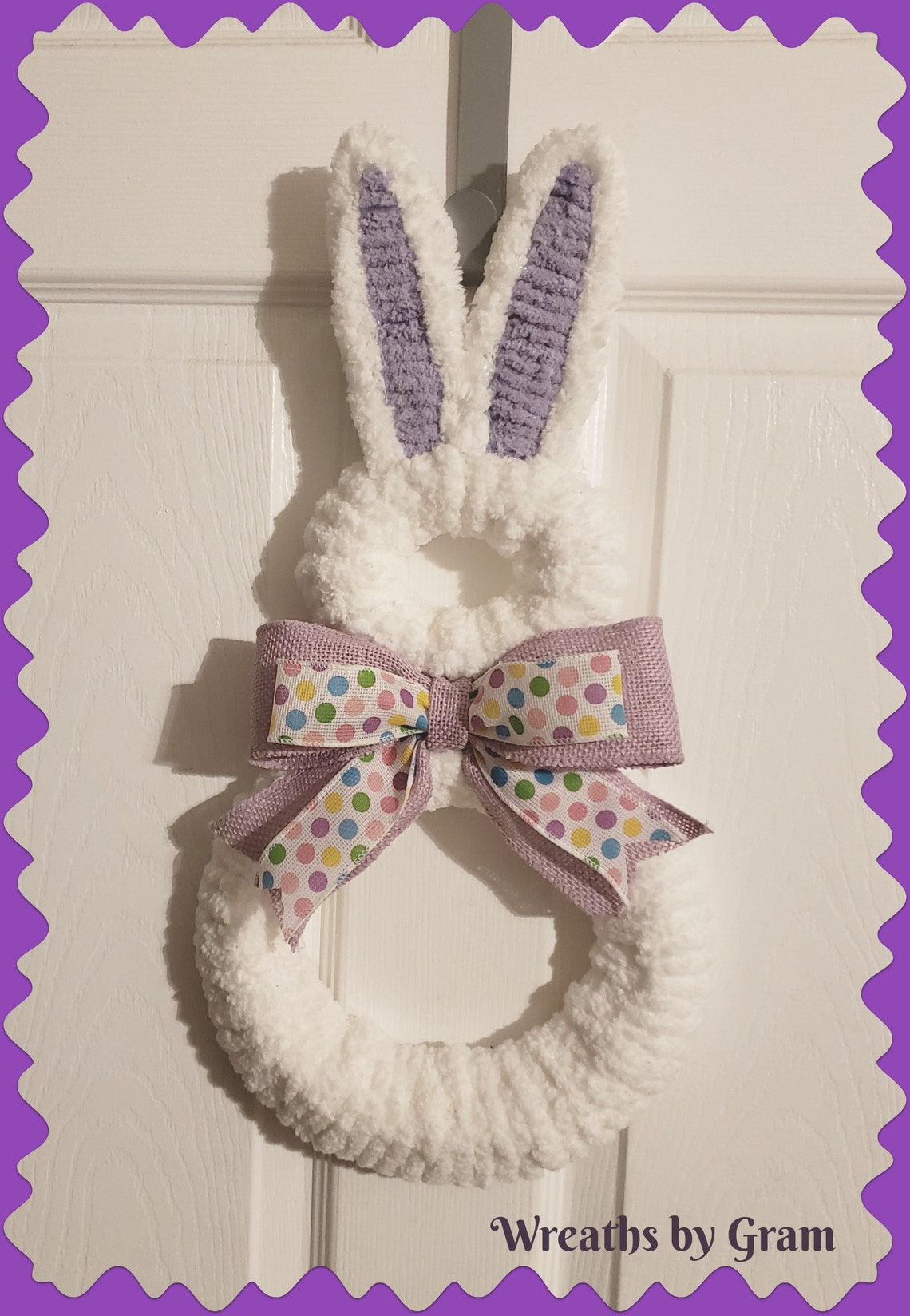 Easter Bunny Wreath Easter Decorations Easter Gifts White | Etsy