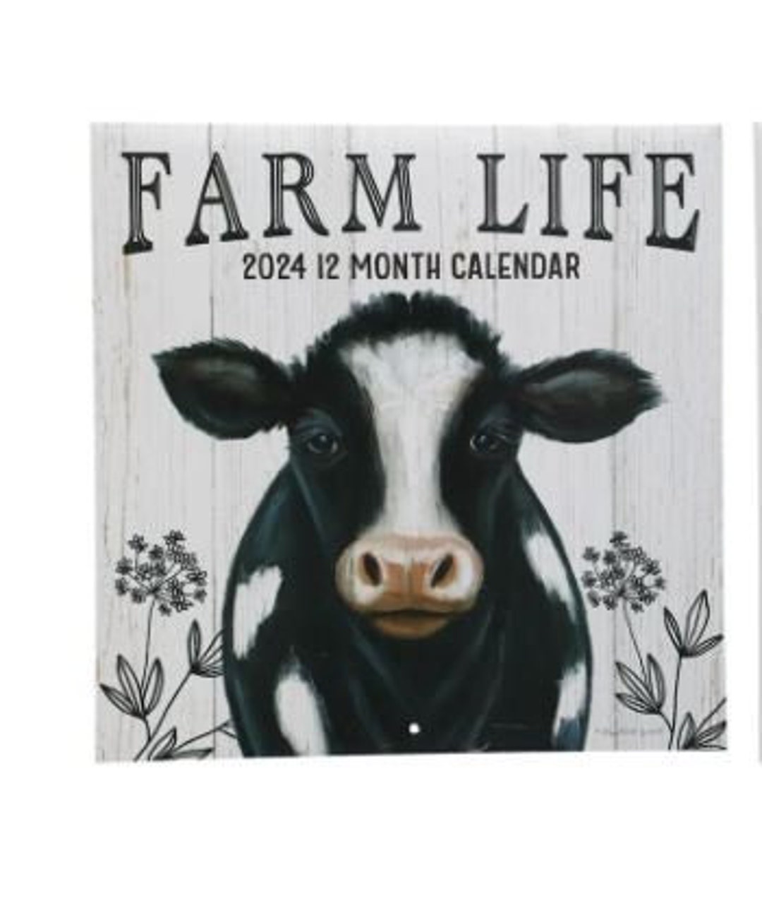 Farm Life Cow Calendar & Decor Set, 2024 Cute Cow Print Wall Sign ...