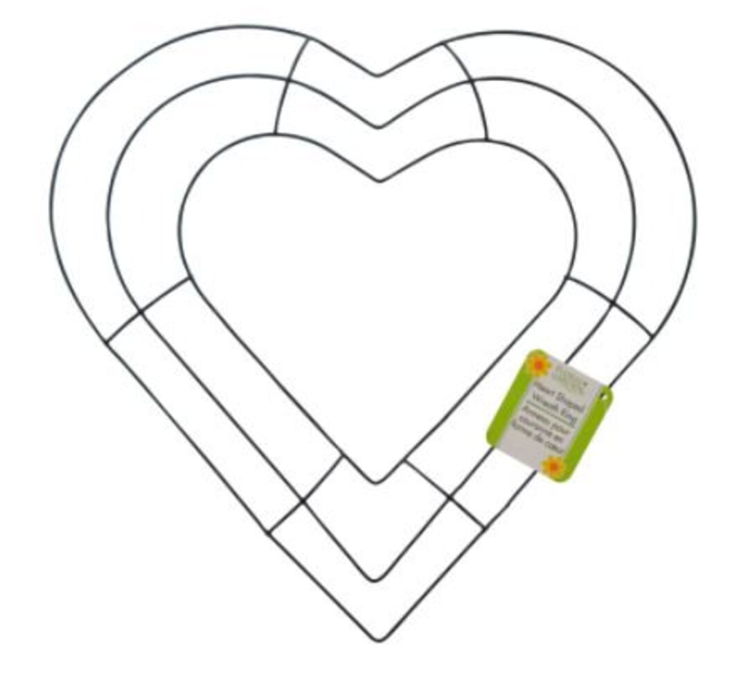 12x13 Heart Wire Wreath Form DIY Wreaths DIY Heart Wreath Metal Hanger ...