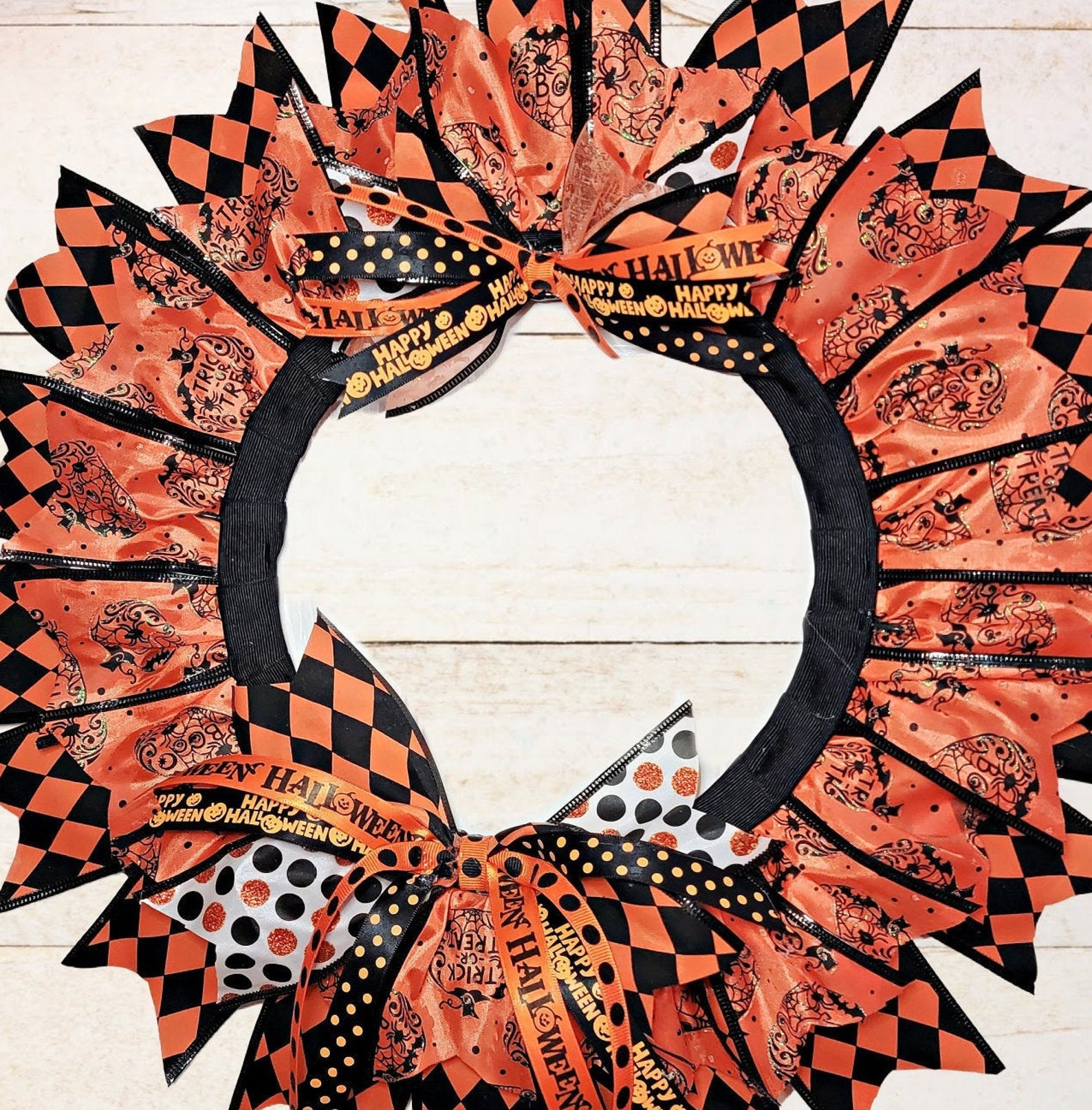 Halloween Wreath Cute Halloween Door Decor Primitive Rustic | Etsy