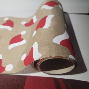 9.5" X 10ft Faux Linen Mesh by Celebrate It Santa Hats Ribbon Holiday ...