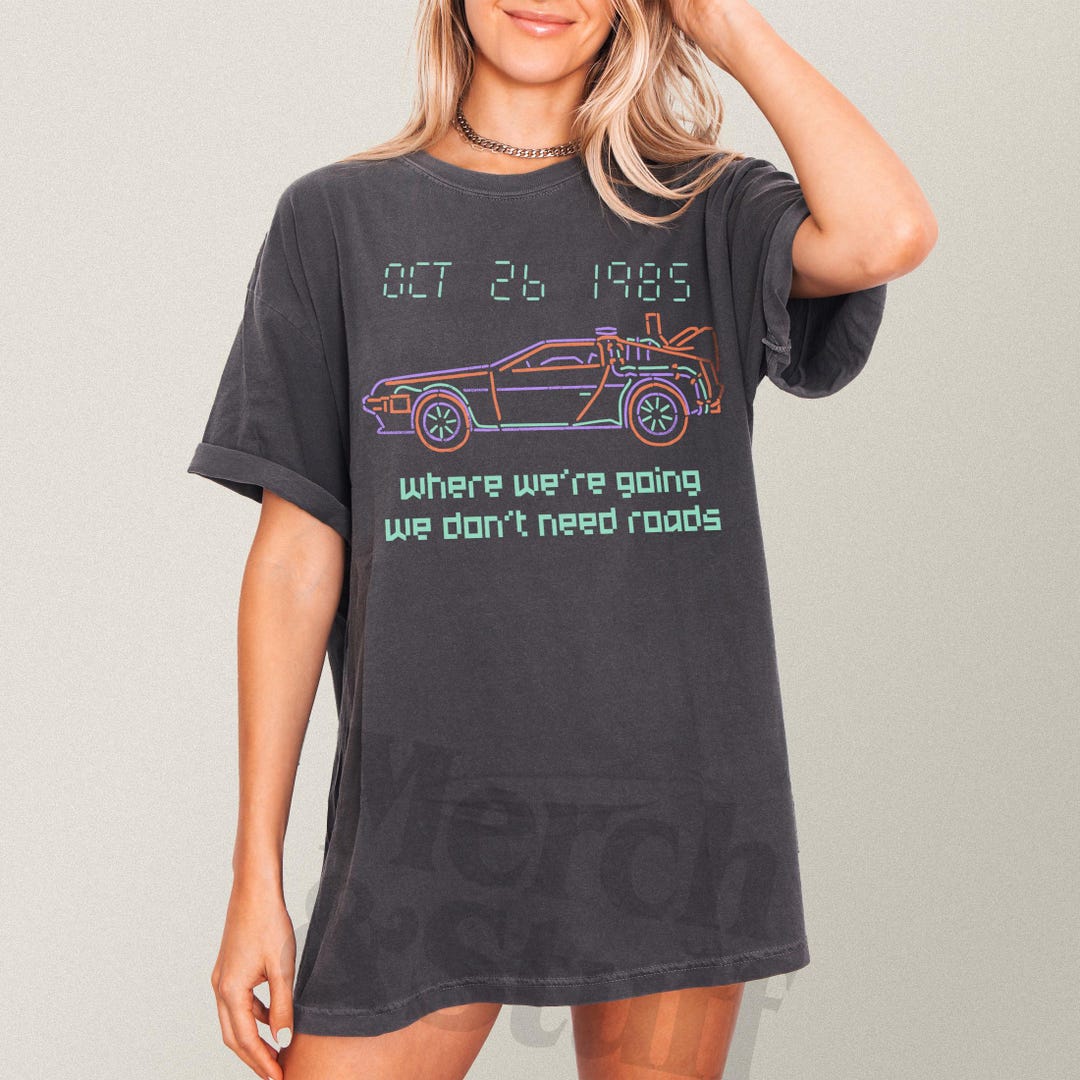 Future Sci-fi Movie Graphic Tee, Retro Back to the 80s Mcfly Time ...