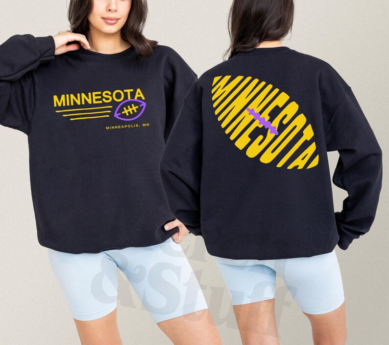 Retro Minnesota Football Sweatshirt, Vintage Unisex Purple & Gold Game ...