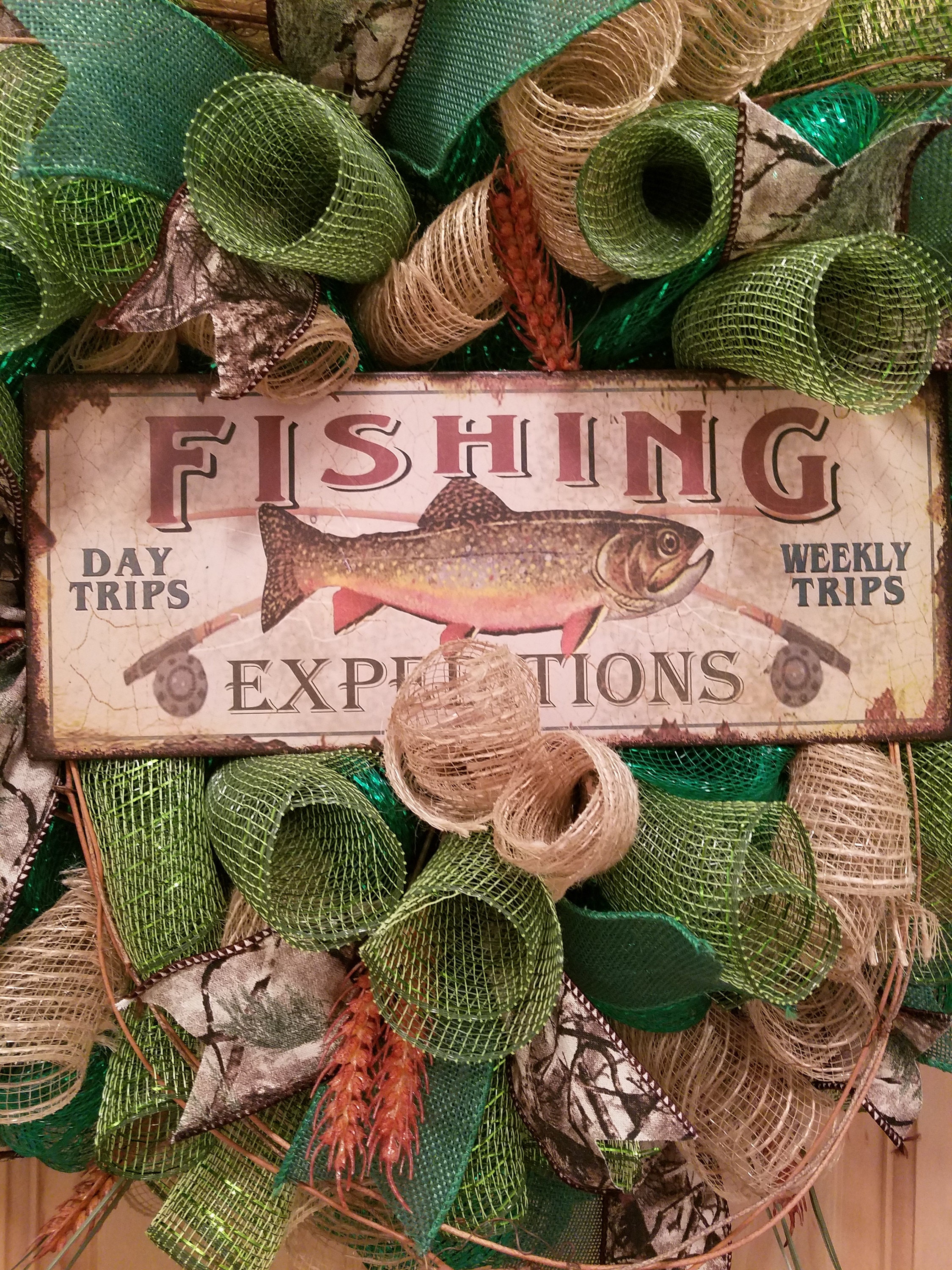 Fishing Wreath Father's Day Wreath Angler Wreath | Etsy