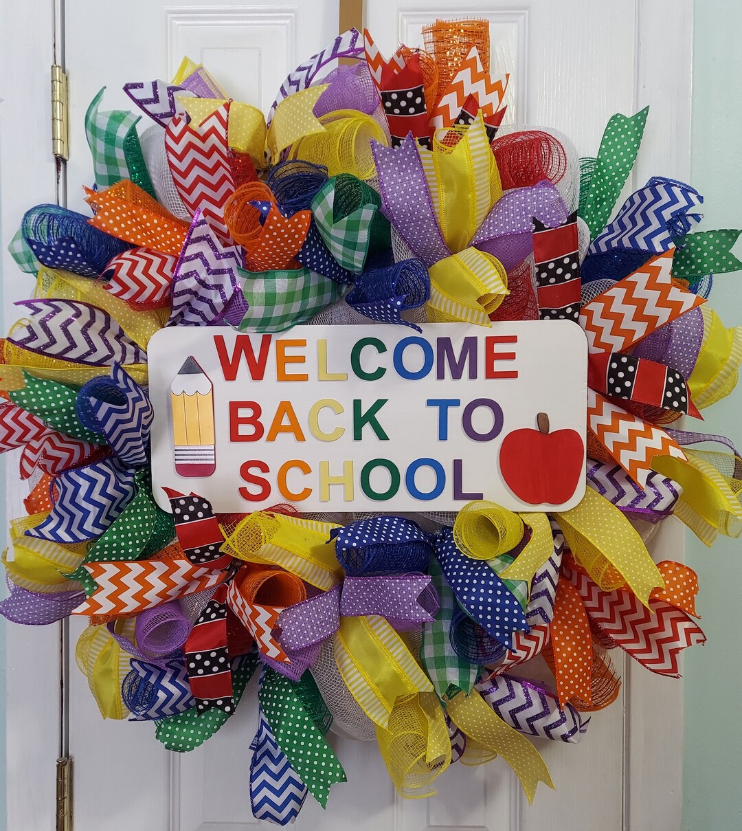 Personalized Teacher Wreath, Classroom Decor, School Sign - Etsy