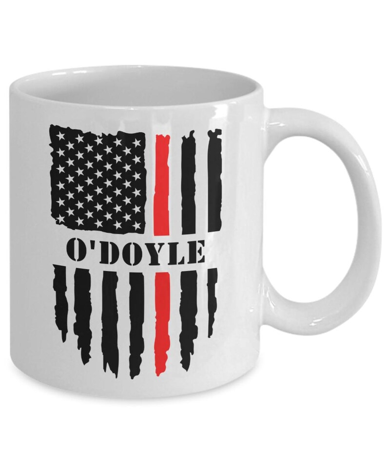 Fireman Gifts Personalized Thin Red Line Mug With Name Firefighter Gift ...