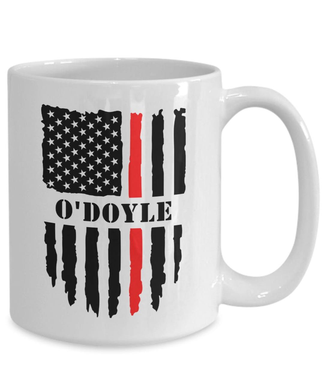 Fireman Gifts Personalized Thin Red Line Mug With Name Firefighter Gift ...