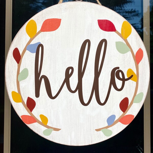 Fall Circle Door Sign - Etsy