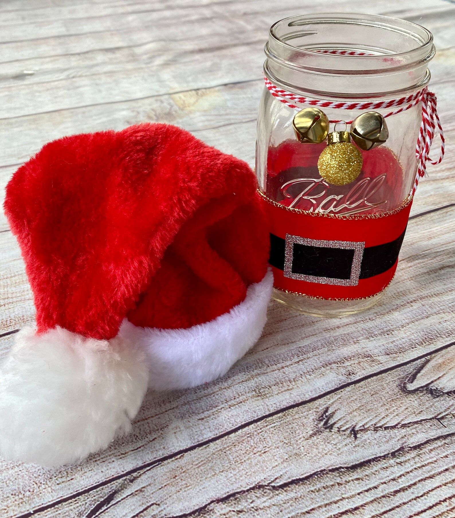Christmas Mason Jars/santa Mason Jars/handmade Christmas Decor ...