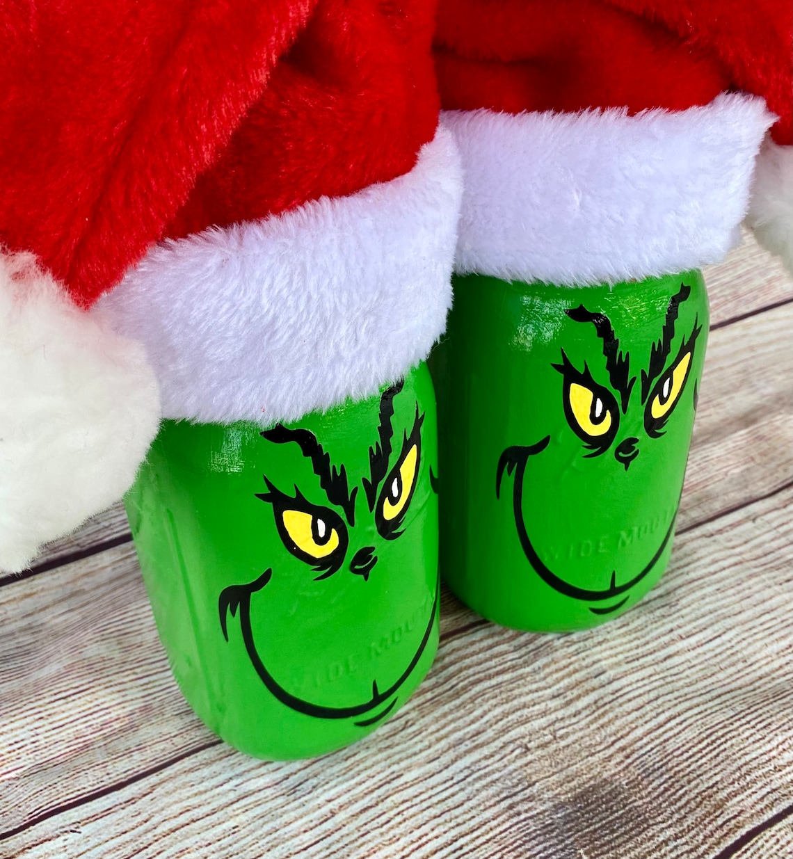 Christmas Mason Jars/handmade Christmas Decor/the Grinch/grinch Mason ...