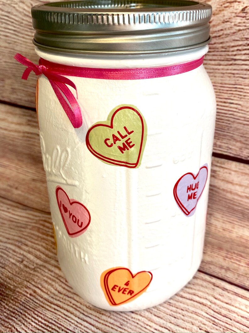 Sweetheart Conversation Hearts Mason Jar/ Valentine's Day - Etsy