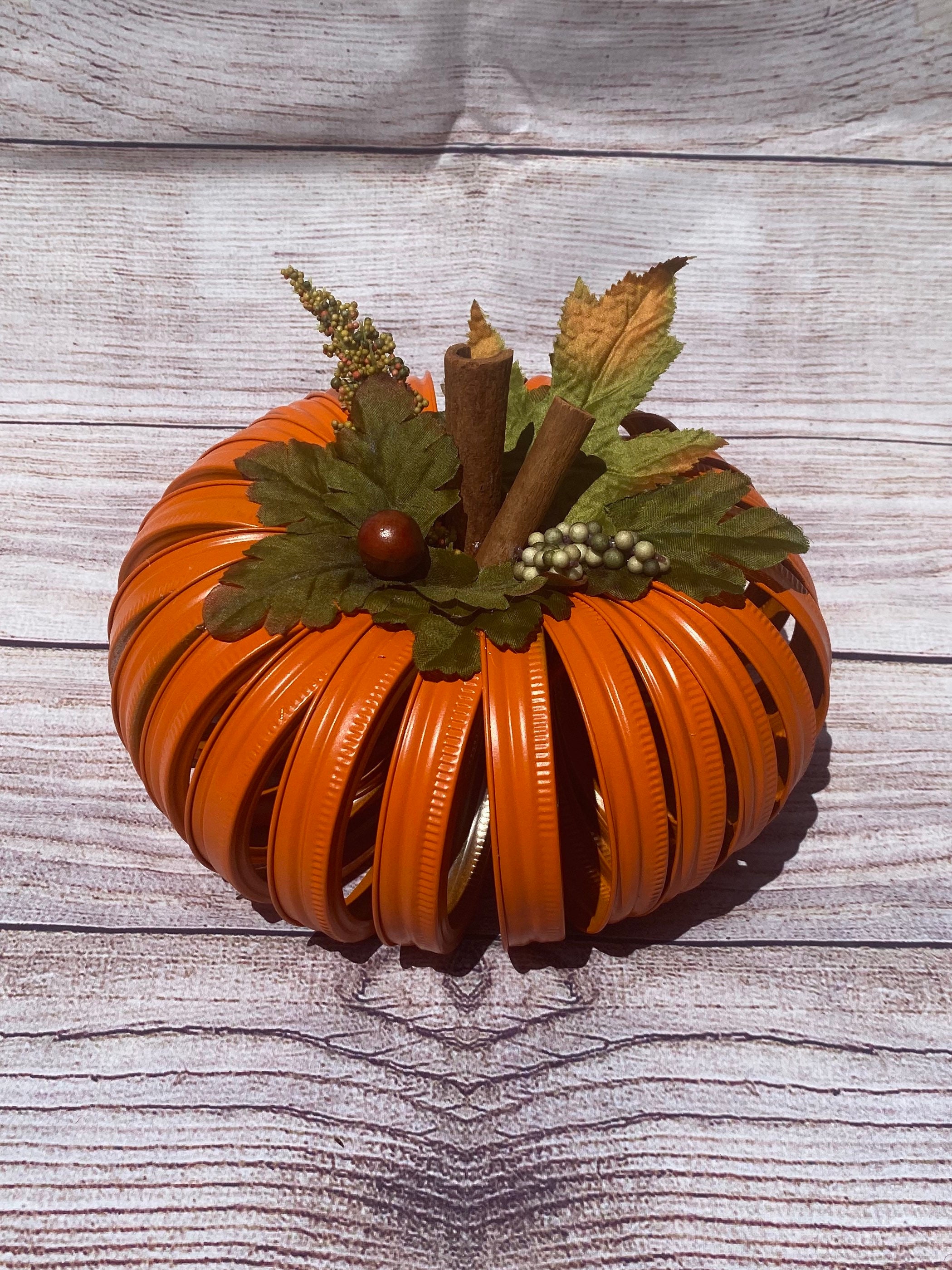 Mason Jar Lid Pumpkins//fall Pumpkin Shelf Decor//pumpkin Decor//autumn ...