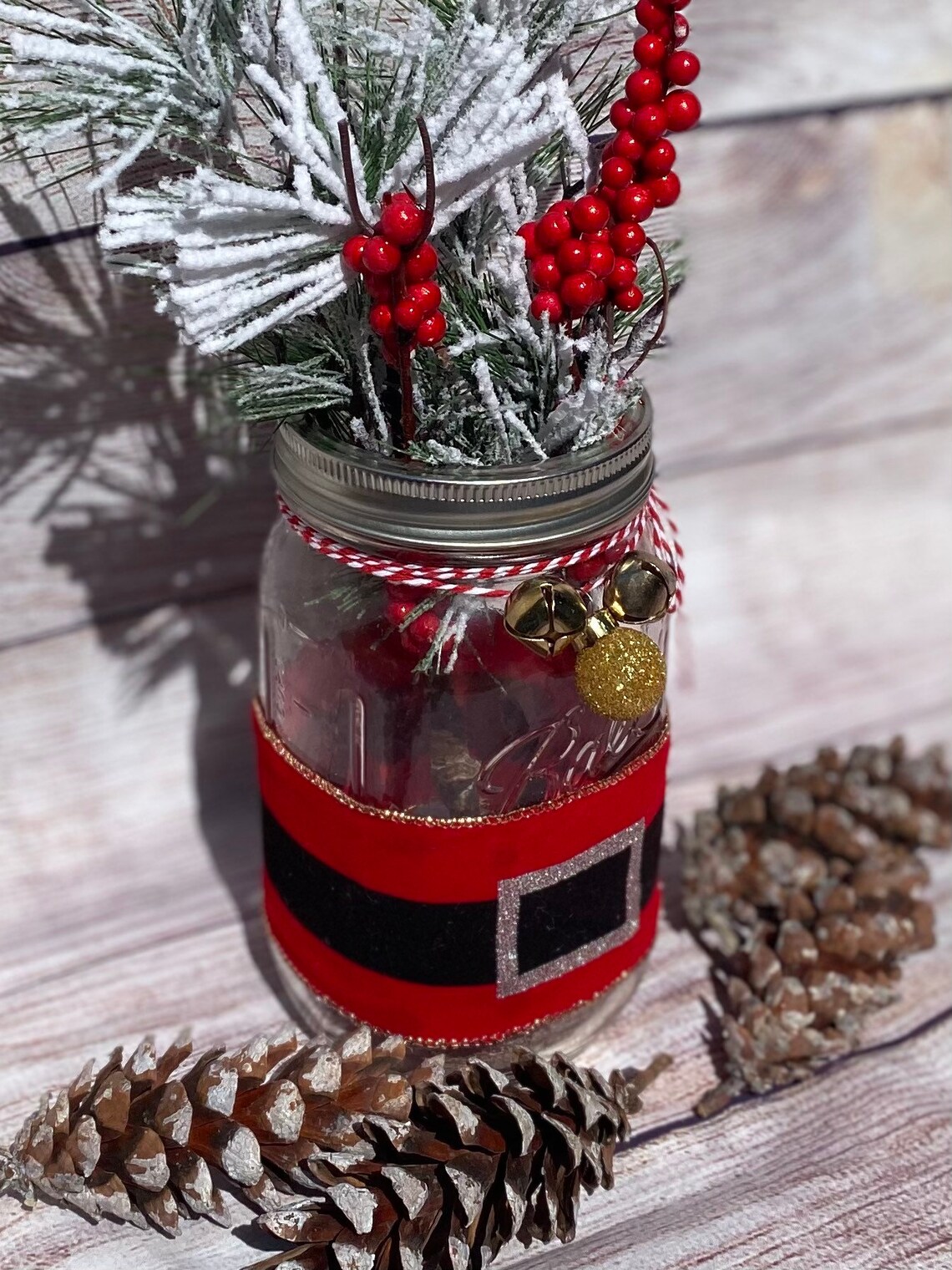 Christmas Mason Jars/santa Mason Jars/handmade Christmas Decor ...