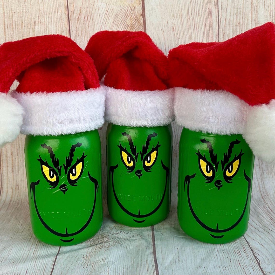 Christmas Mason Jars/handmade Christmas Decor/the Grinch/grinch Mason ...