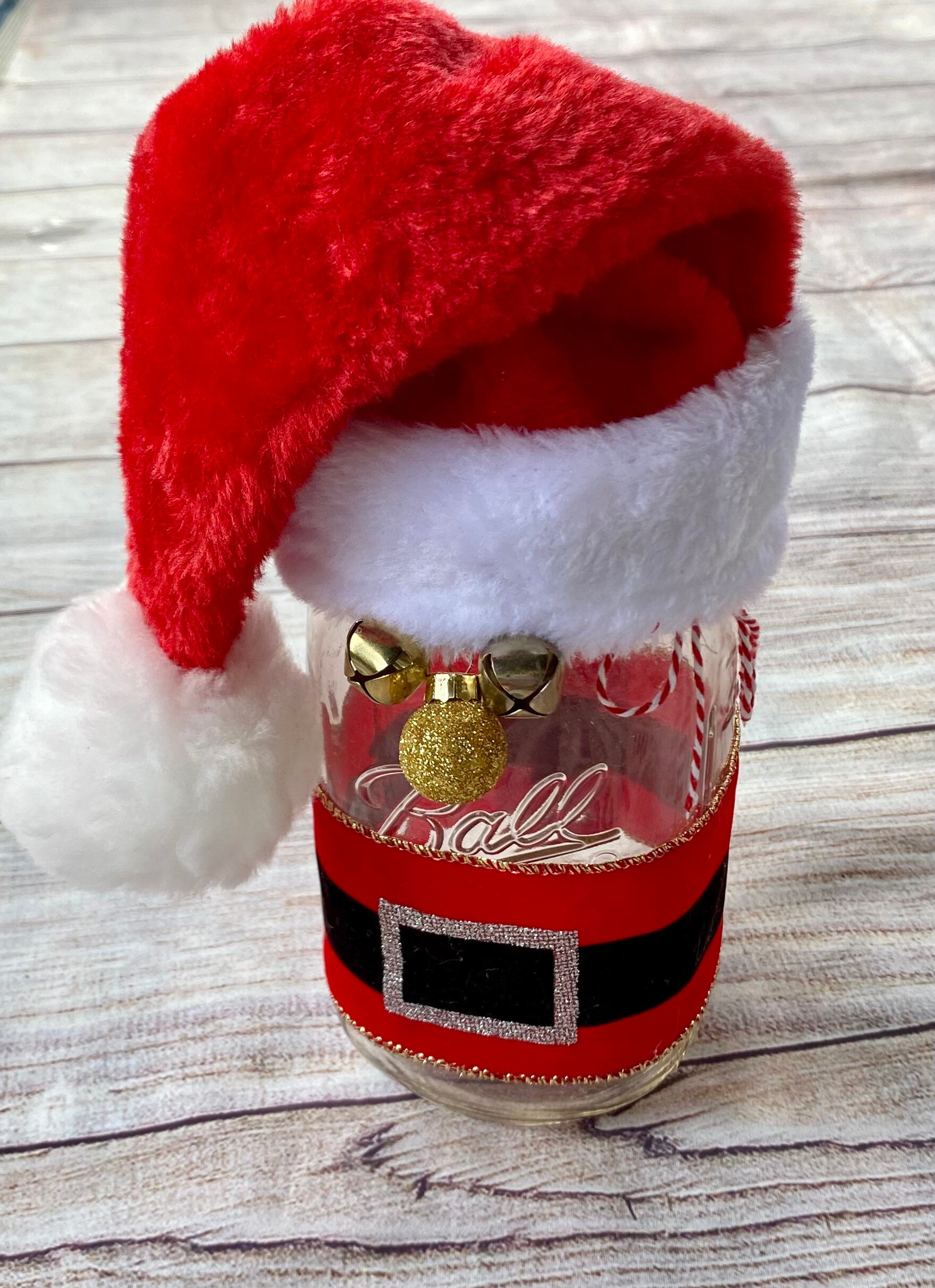 Christmas Mason Jars/santa Mason Jars/handmade Christmas Decor ...