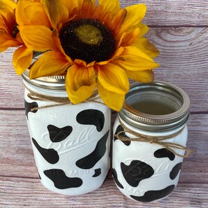 Cow Print Mason Jars/black Cow Brown Cow Decor/ Farm Themed Birthday ...