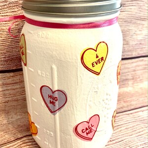Sweetheart Conversation Hearts Mason Jar/ Valentine's Day Decor/ Candy ...