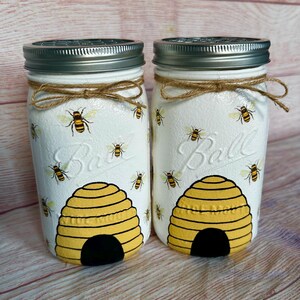 Honey Bee Mason Jar/ Beehive Vase/ Summer Bee Decor/ Mother’s Day Gifts ...