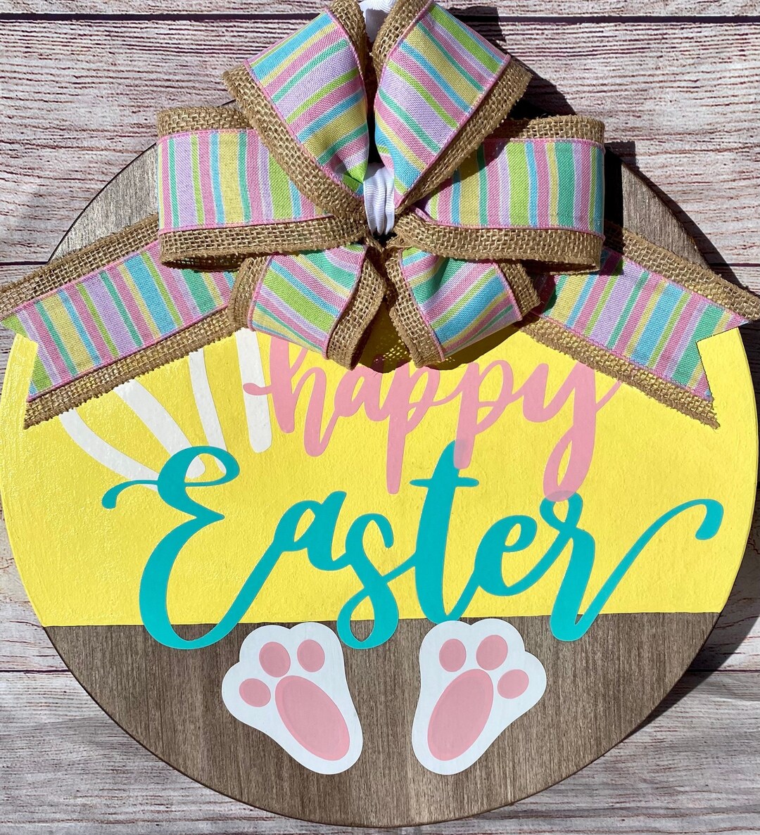 Easter Door Hanger/ Happy Easter Wreath/ Easter Front Door Decor/easter ...