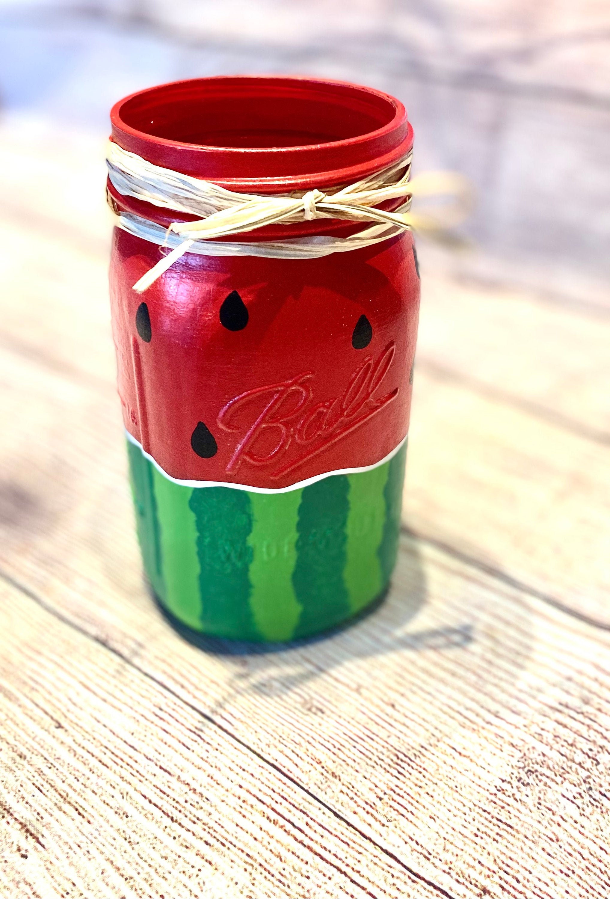 Watermelon Mason Jar//summertime Mason Jars//mason Jar - Etsy