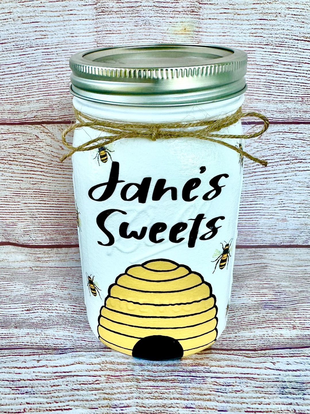 Honey Bee Mason Jar/beehive Vase/summer Bee Decor/bee Happy/mason Jar ...