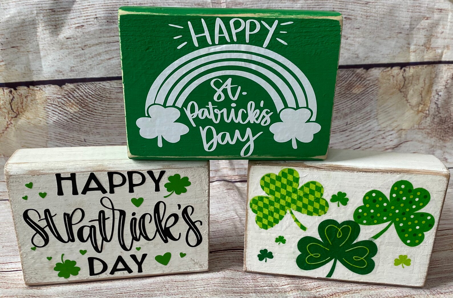 St Patrick’s Day Wooden Blocks/ Painted Wood Blocks/ St Patrick’s Day ...