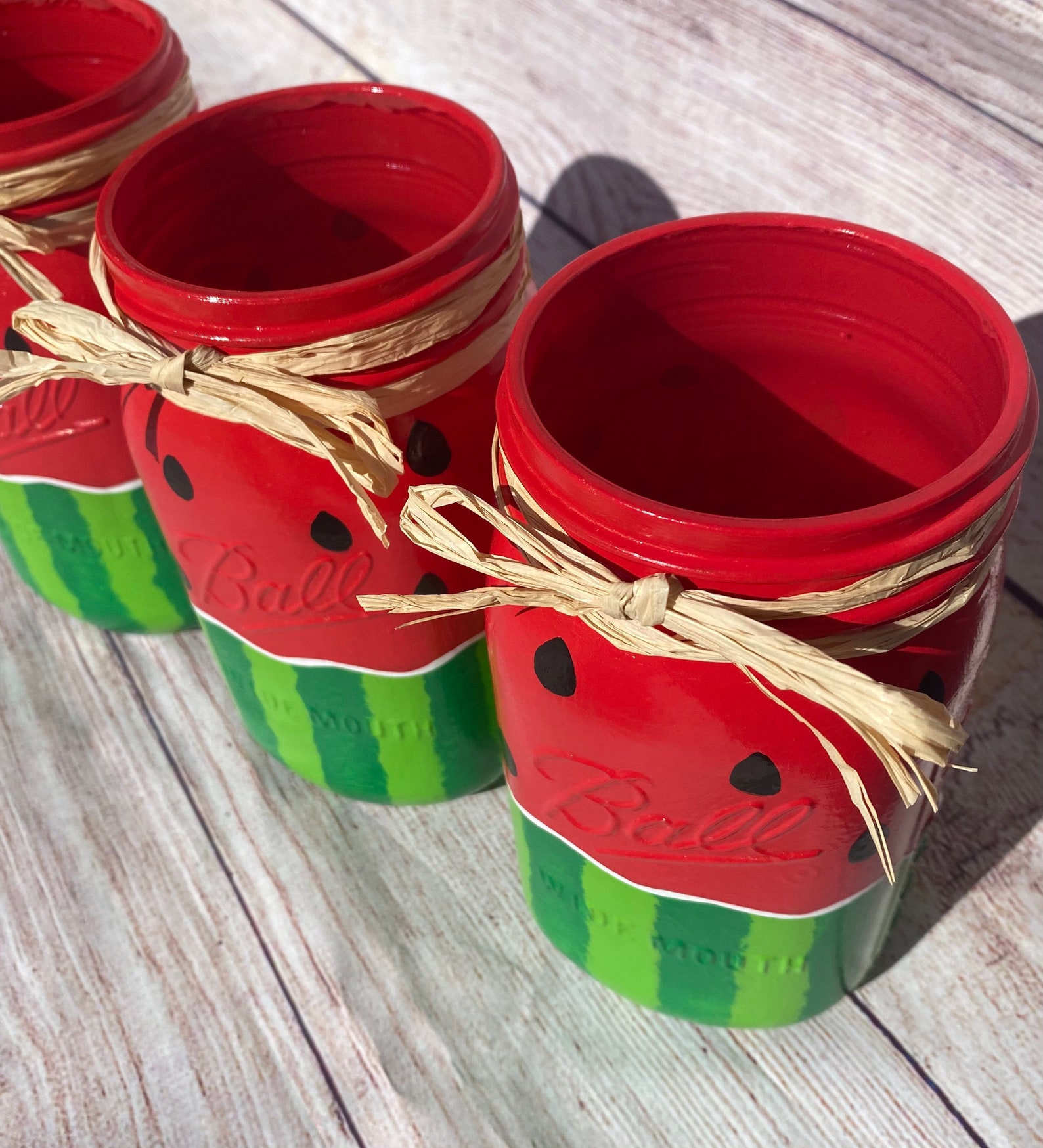Watermelon Mason Jar//summertime Mason Jars//mason Jar - Etsy