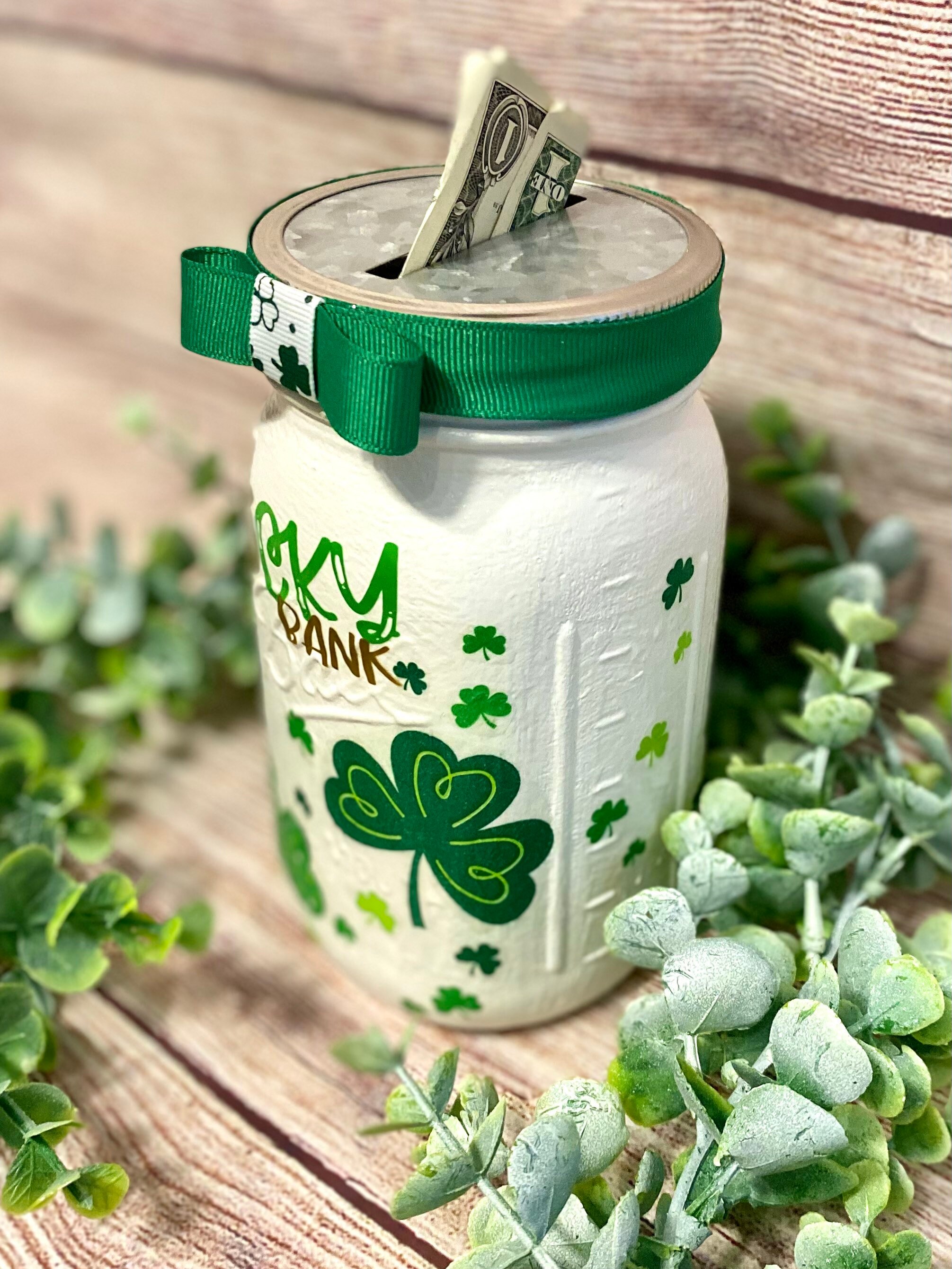 Saint Patrick’s Day Mason Jar| St Patty’s Day Home Decor| Decoupage ...