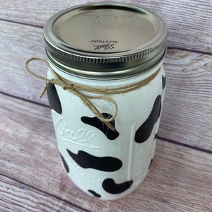 Cow Print Mason Jars/black Cow Brown Cow Decor/ Farm Themed Birthday ...