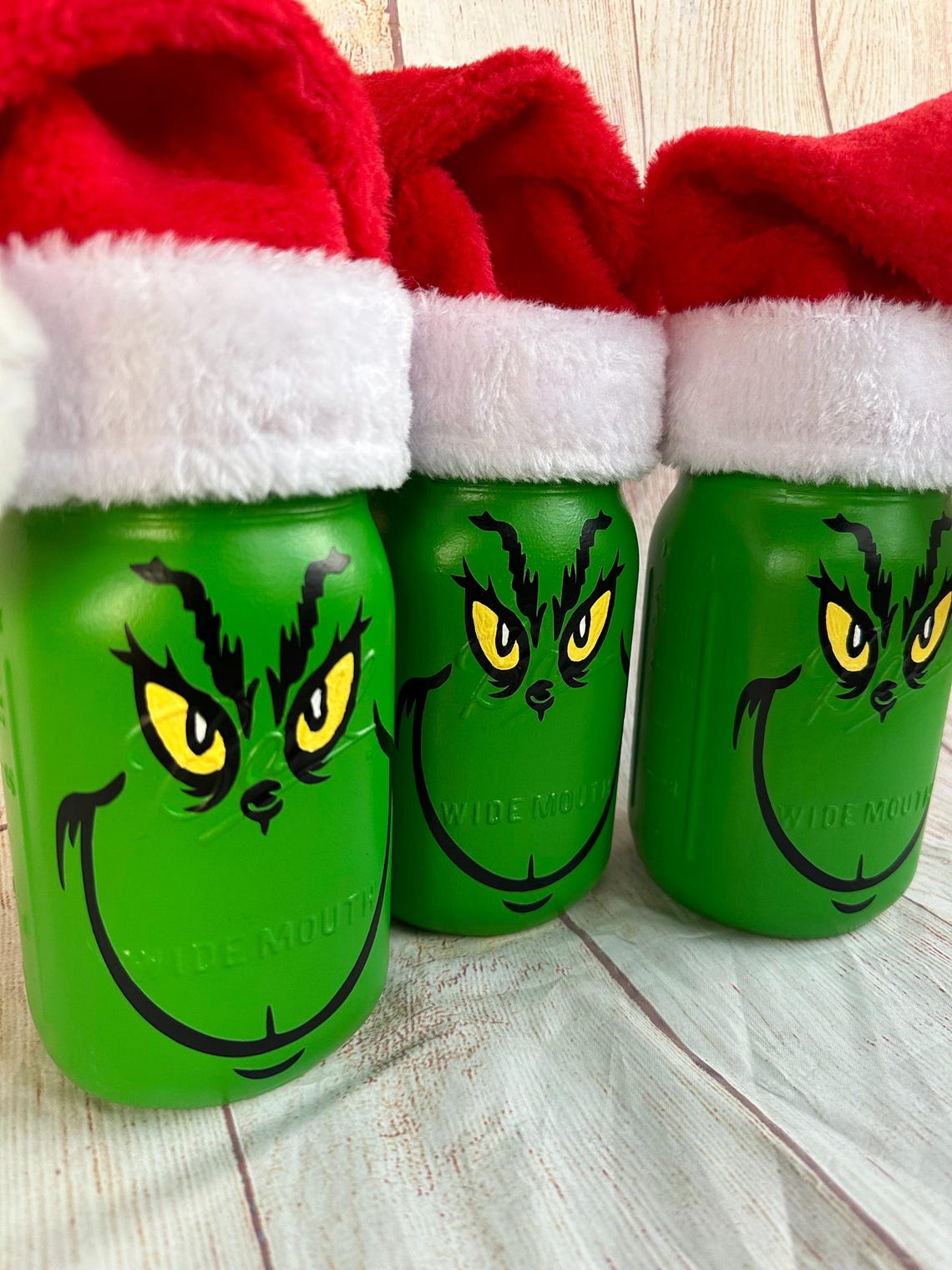 Christmas Mason Jars/handmade Christmas Decor/the Grinch/grinch Mason ...