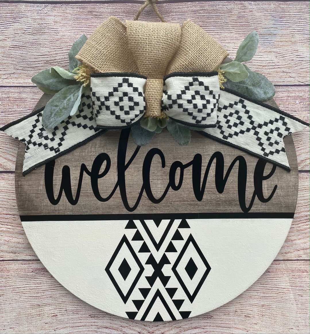 Boho Door Hanger/ Year Round Door Hanger/ Welcome Door Hanger/ Western ...