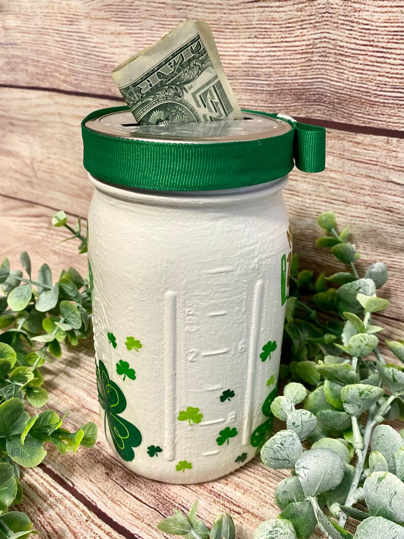 Saint Patrick’s Day Mason Jar| St Patty’s Day Home Decor| Decoupage ...