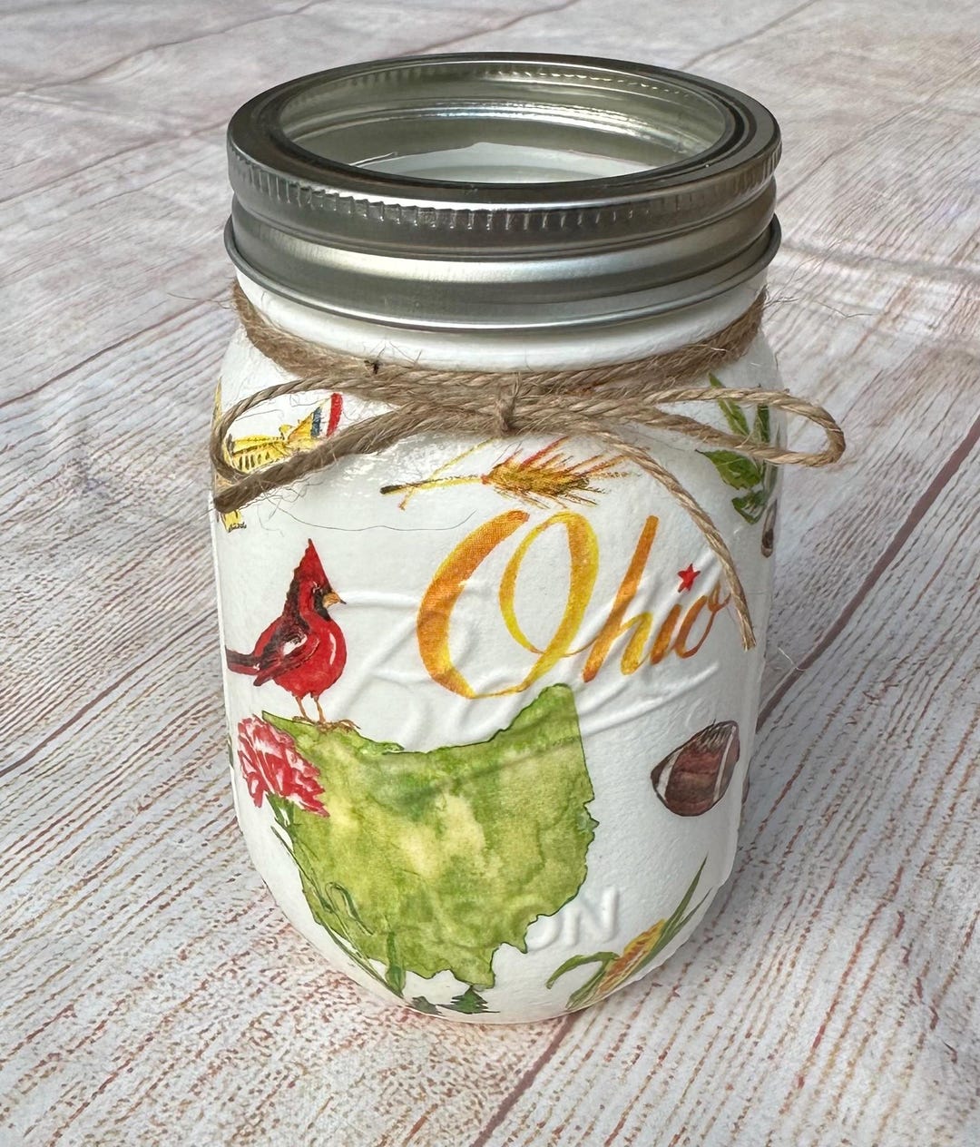 Ohio Themed Mason Jar/all About Ohio Gifts/the Buckeye State/gift for ...