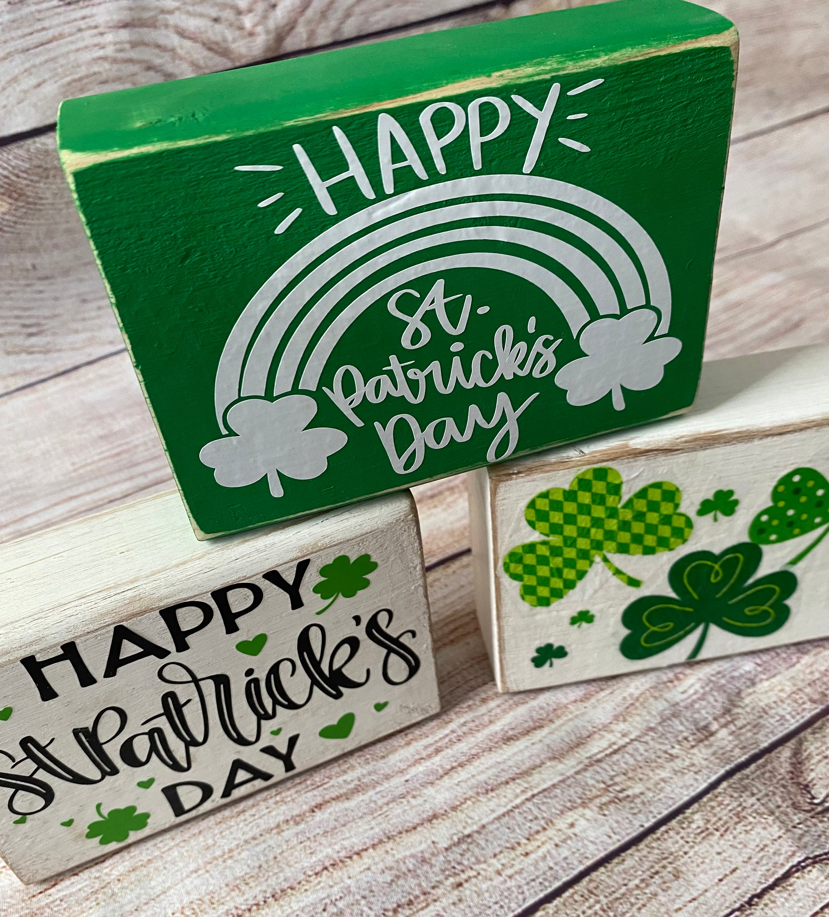 St Patrick’s Day Wooden Blocks/ Painted Wood Blocks/ St Patrick’s Day ...