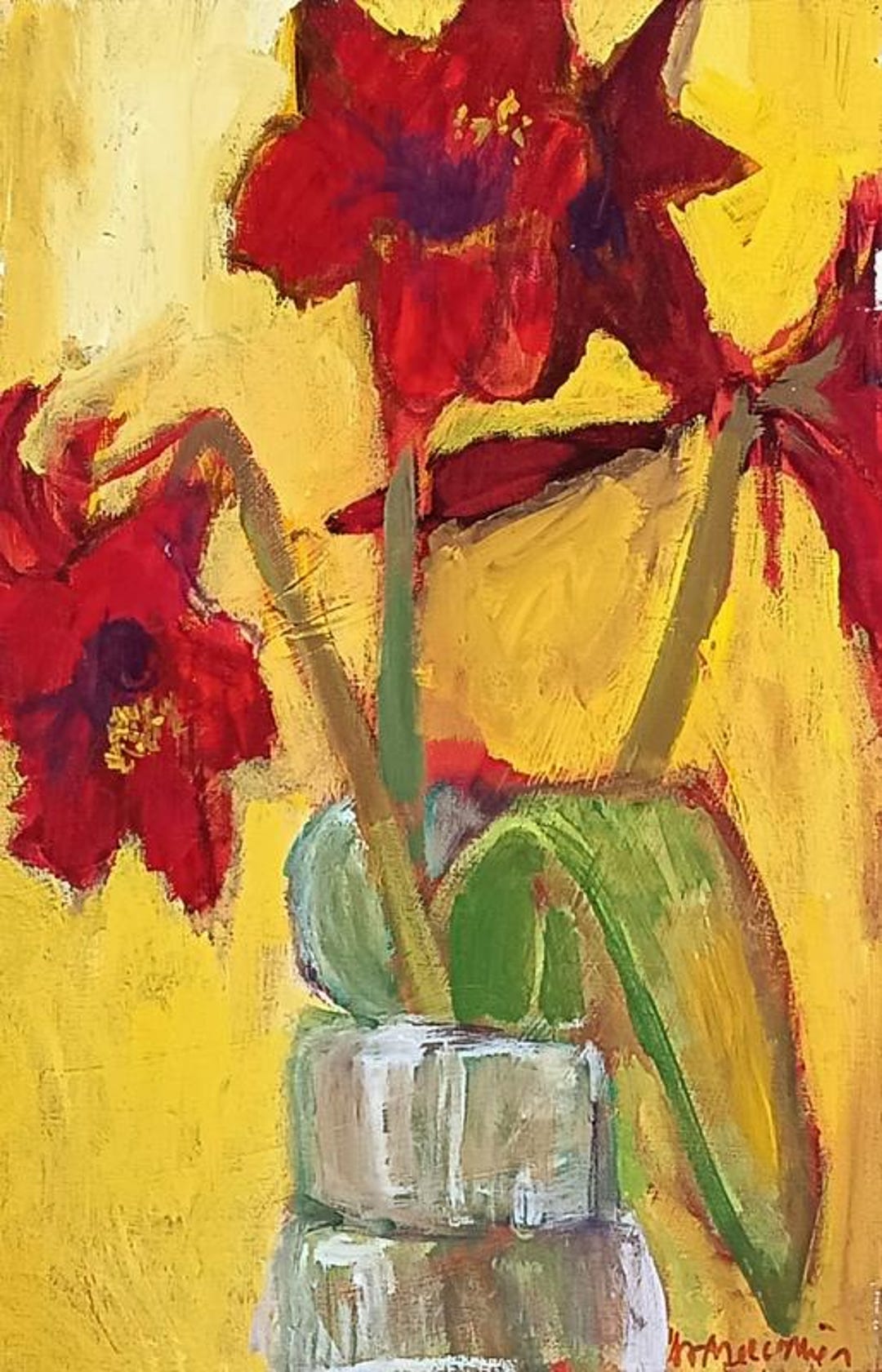 Amaryllis Original Painting by Laurie Fox Pessemier - Etsy