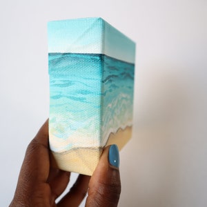 Mini Seascape Painting, Coastal Art, Beach Art, Ocean Wall Art, Small ...