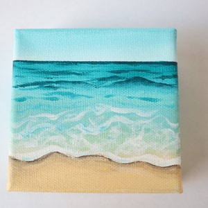 Mini Seascape Painting, Coastal Art, Beach Art, Ocean Wall Art, Small ...