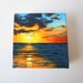 Mini Sunset Seascape Painting, Mini Sea Painting, Coastal Painting ...